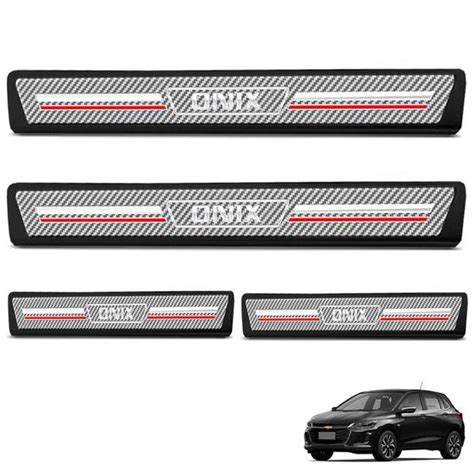 Jogo De Soleira Premium Chevrolet Onix A Carbono Portas