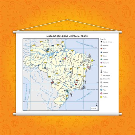 Banner Mapa Escolar Recursos Minerais Geografia Loja Plimshop