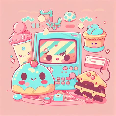Premium Photo Kawaii Gamer Set Videoconsole Gaming Pc Computer Game