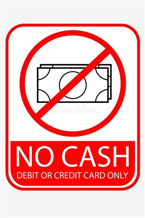 Prohibited Sign No Cash Debit Or Credit Card Only Stock Vector