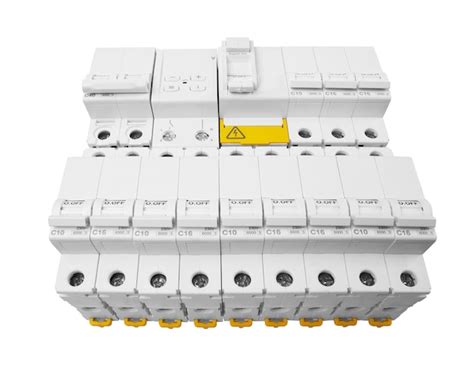 Premium Photo Automatic Circuit Breakers Isolated On A White Background