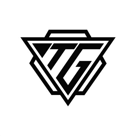 Tg Logo Monogram With Triangle And Hexagon Template 16573196 Vector Art