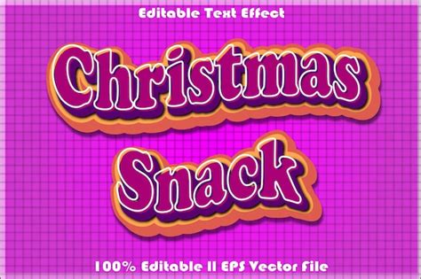 Premium Vector Christmas Snack Editable Text Effect