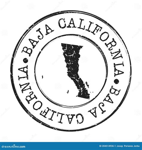 Baja California Mexico Map Postmark A Silhouette Postal Passport