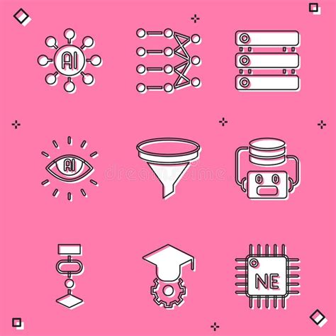 Set Neural Network Server Data Artificial Intelligence Ai Funnel Filter Robot Algorithm