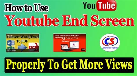 How To Use Youtube End Screen Feature Properly YouTube