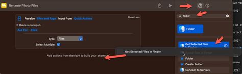 using macos shortcuts to bulk rename photo files as part of a
