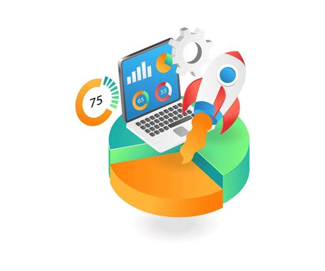 Rocket Flying Off Pie Chart 12444017 Vector Art At Vecteezy