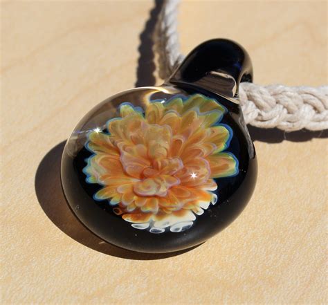 Hand Blown Glass Pendant Necklace Handmade Eco Friendly Etsy