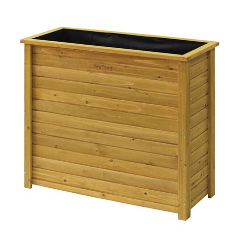 Vegtrug Timber Tall Rectangular Planter Box 940 X 380 X 820mm Natural