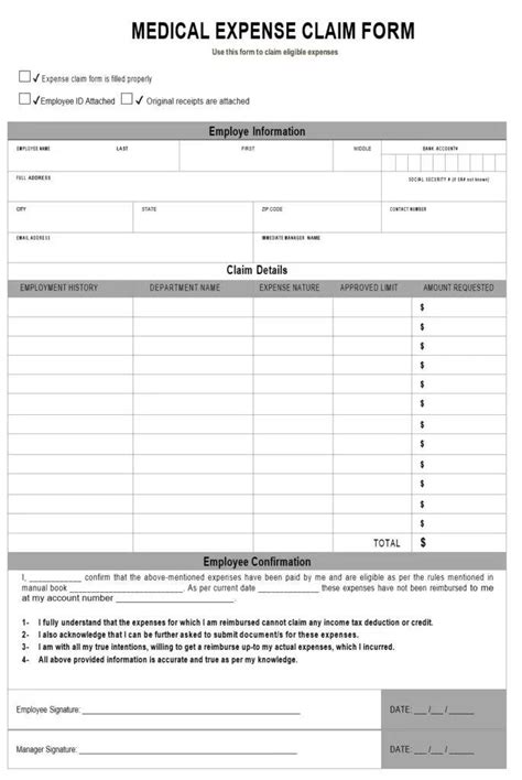 Expense Claim Form Free Word Templates