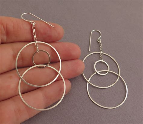Silver Dangle Earrings Long Dangle Earrings Sterling Silver Etsy