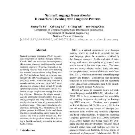 Natural Language Generation By Hierarchical Decoding With Linguistic
