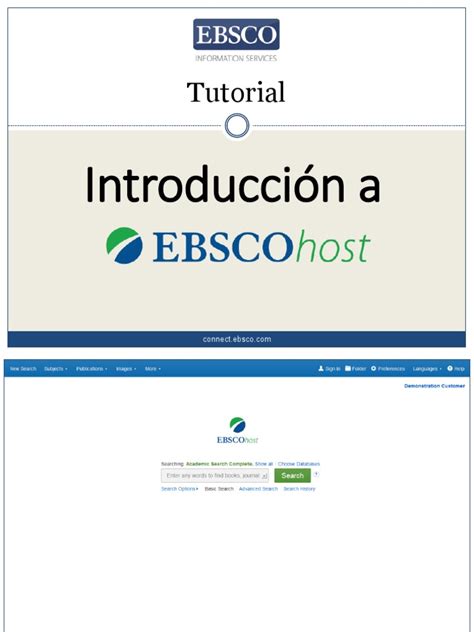 Tutorial Introduccion A Ebscohost Pdf Hipervínculo Bases De Datos