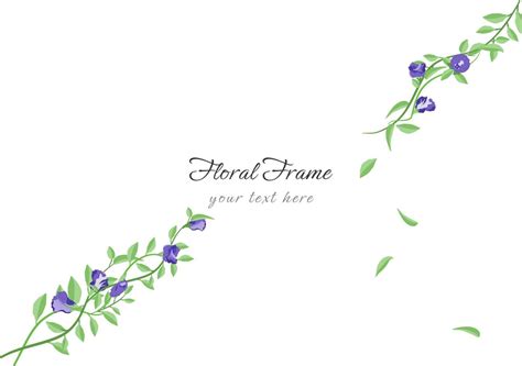 Set Of Beautiful Butterfly Pea Floral Frame Vector 17504781 Vector Art