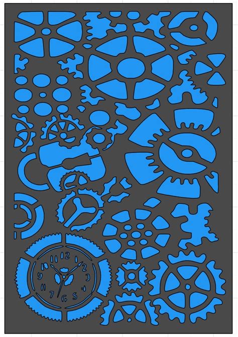 Industrial Cogs Stencil Etsy