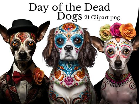Day Of The Dead Dog Clipart Bundle Dia De Los Muertos Art Etsy Australia