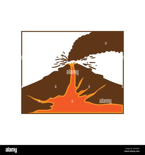 Cross Section Diagram Of Volcano Mountain With Magma And Lava Vector