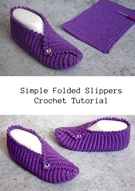 Crochet Tutorial Folded Slippers Design Peak