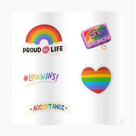 Love Wins Lesbian Sticker Pack Poster For Sale By Designsbybloom