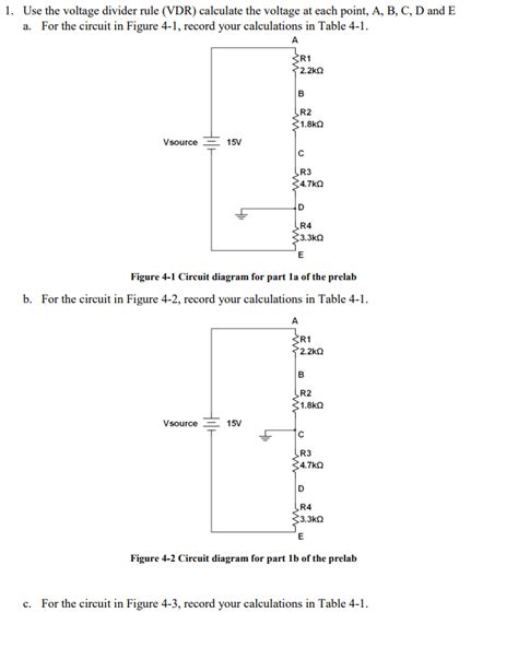 Solved 1. Use the voltage divider rule (VDR) calculate the | Chegg.com
