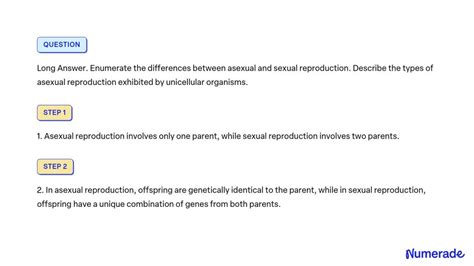 SOLVED Long Answer Enumerate The Differences Between Asexual And