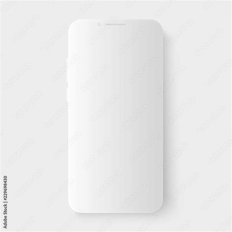 3d Realistic White Vector Smartphone Template With Smooth Shadow Empty