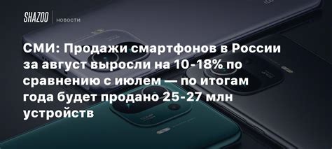СМИ: Продажи смартфонов в России за август выросли на 10-18% по ...
