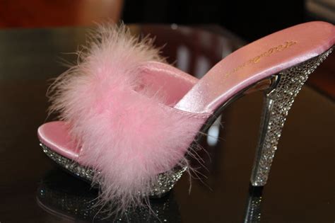 Bling Marabou Feather High Heel Slippers Etsy