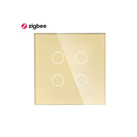 Zigbee Light Switch Glass Gold Twasl Smart Technologies