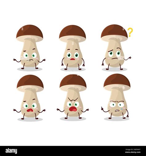 Cartoon Character Of Boletus Edulis With What Expression Vector