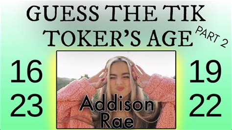 Guess The Tik Tokers Age Challenge Part 2 Youtube