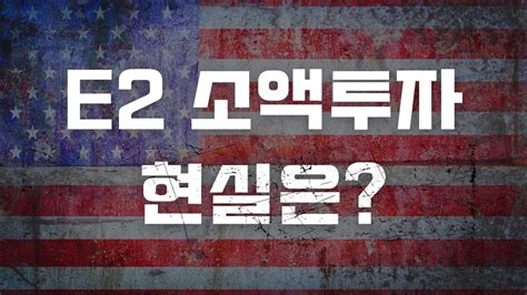 E2 소액투자 비자 다시 한번 고려하세요 자녀교육 미국이민 Youtube