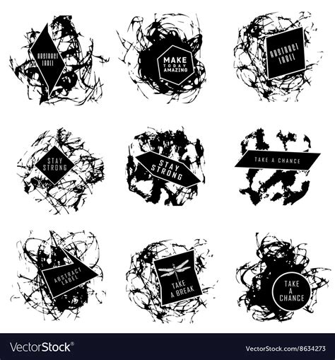 Abstract Set Of Blobs Splash Labels Royalty Free Vector