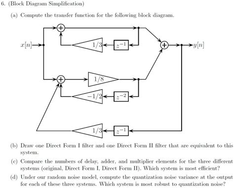 solved 6 block diagram simplification a compute the transfer