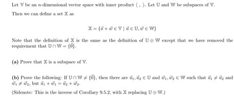 Solved Let V Be An N Dimensional Vector Space With Inner
