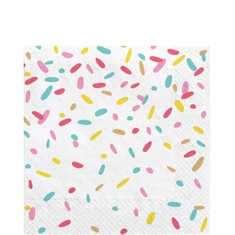 Multicolor Sprinkles Paper Lunch Napkins 65in 16ct Summer Sweets