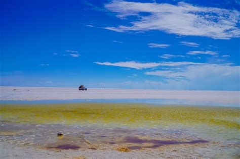 Beautiful View Of A Landscape Of The Uyuni Salt Flat During A Rainy