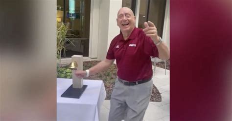 College Basketball Analyst Dick Vitale Rings Cancer Free Bell Cbs News