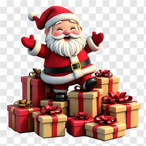 크리스마스와 새해 복 많이 받으세요 산타클로스와 현실적인 더미 선물 카드 휴일 행복하다 산타 클로스 Png 일러스트 및 이미지 에 대한 무료 다운로드 Pngtree
