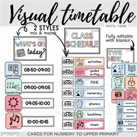Visual Timetable Class Timetable Class Schedule Cards Daily Schedule