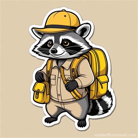 Yellow Skinned Raccoon Explorer Stable Diffusion Online