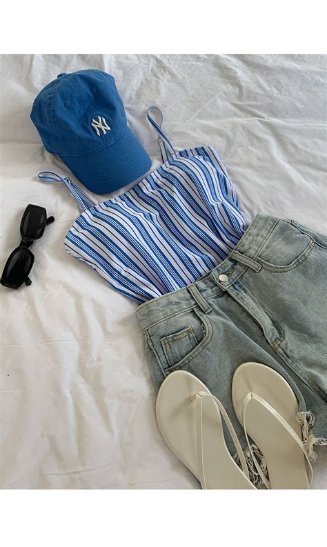 에이비글 Blue🐠 언제나 하루종일 모노키니 줄무늬 수영복 스트라이프 뷔스티에 체형커버 끈 나시 블루 패턴 휴양지 비키니 흠뻑쇼 룩