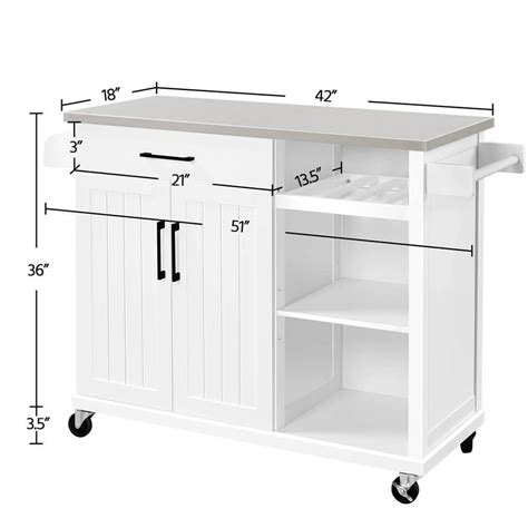Yaheetech Kitchen Cart With Storage