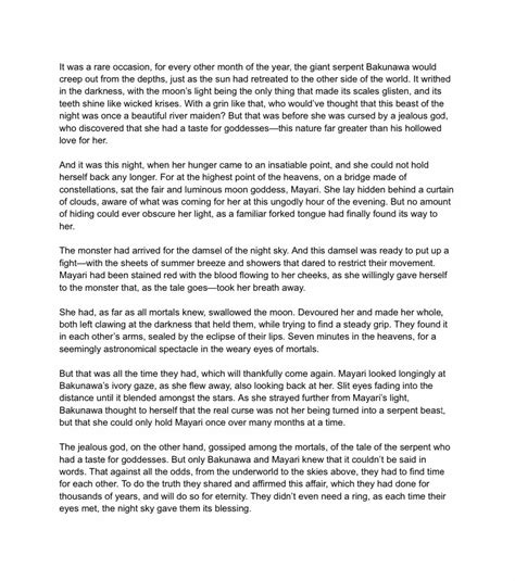 Wrote A Wlw Short Story Based On Philippine Mythology Entitled A Taste