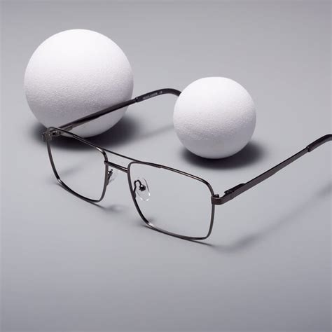 Gunmetal Classic Metal Rectangle Eyeglasses Beckum