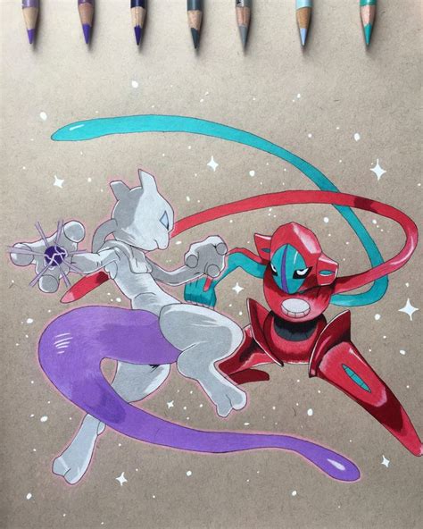 Charizard Vs Mewtwo Drawing Mew And Mewtwo Drawing