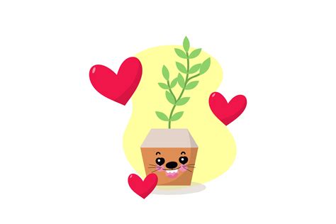 Flat Icon Kawai Ornamental Plant Graphic By Infonatastudio · Creative
