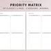 Priority Matrix Printable Template HP Classic Inserts Decision Matrix Productivity Planner