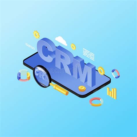 Customer Relationship Management Database Isometric Landing Page